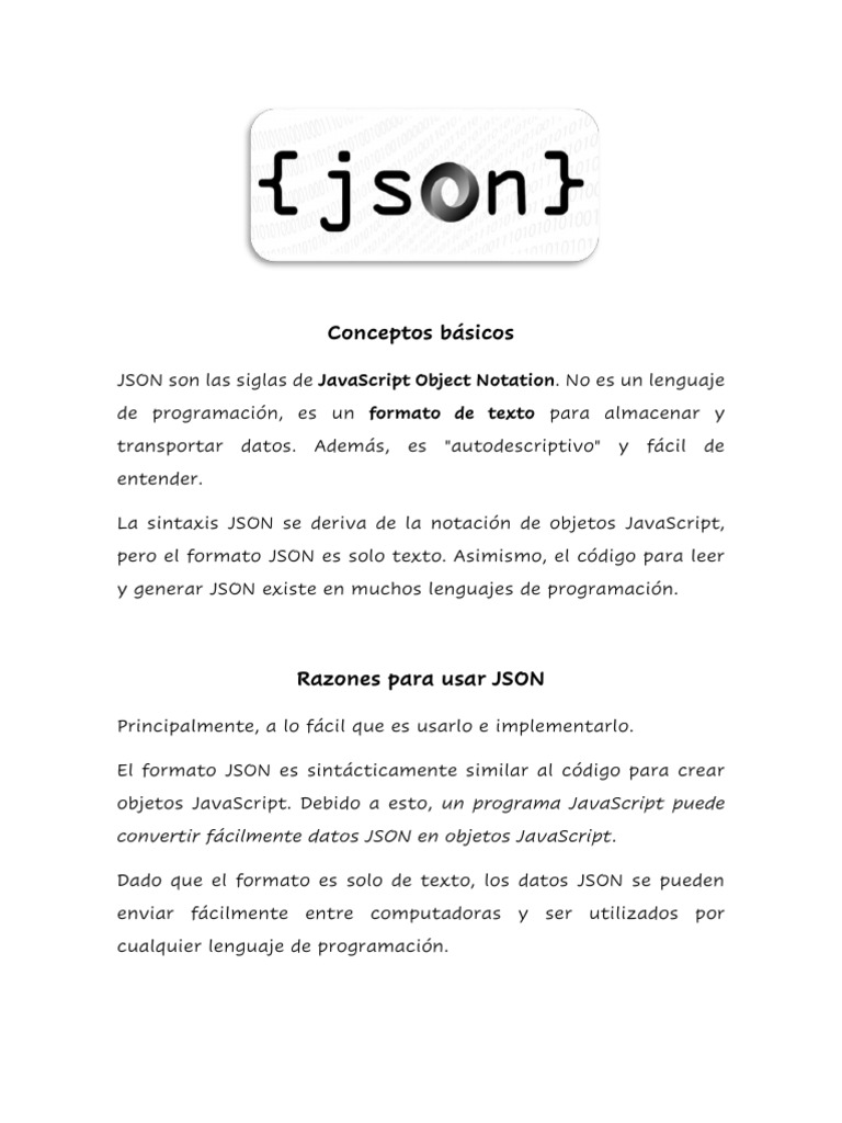 Guía Acerca de JSON | PDF | Json | Script Java