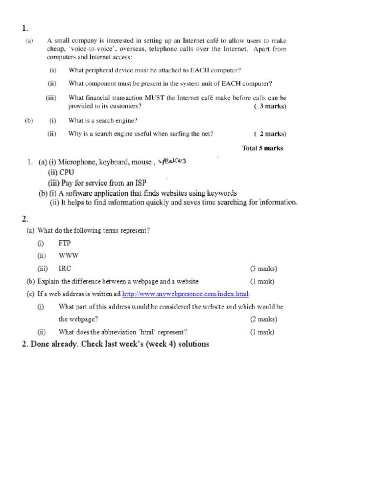 CSEC IT Section2 Computer Network and Web Technologies Objectives 1 - 4 ...