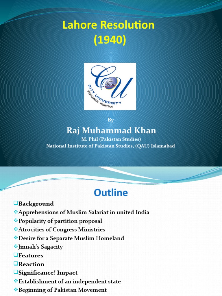 Lahore Resolution 1940 | PDF | All India Muslim League | Partition Of India