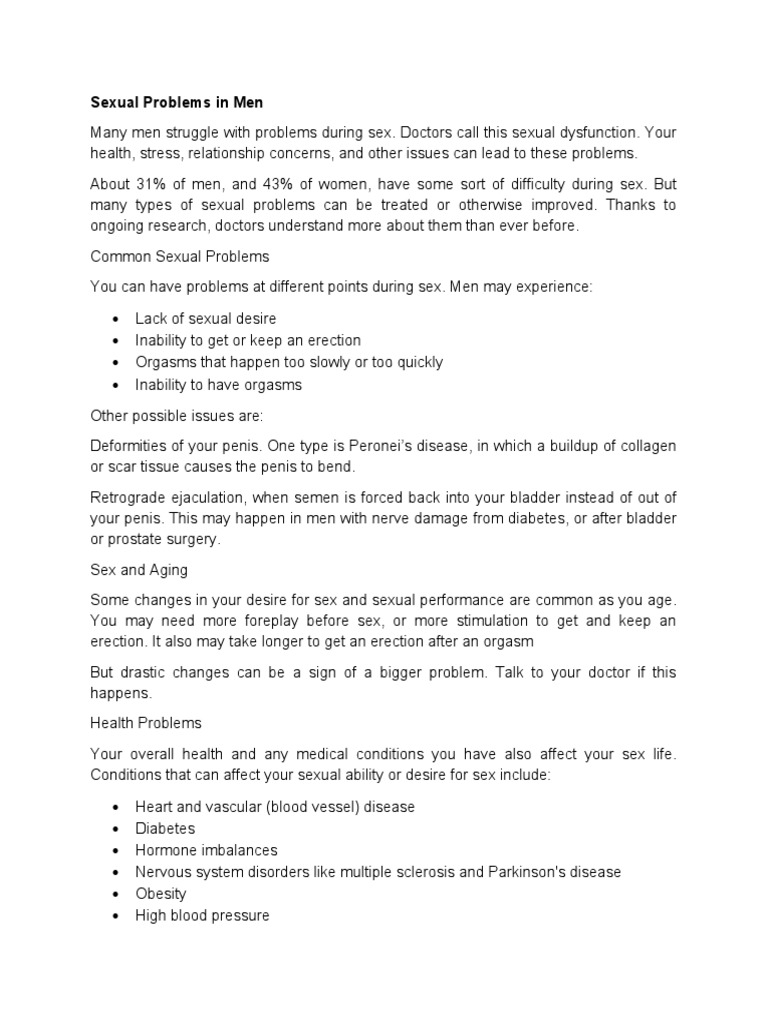 Sexual Problems | PDF | Sexual Dysfunction | Libido