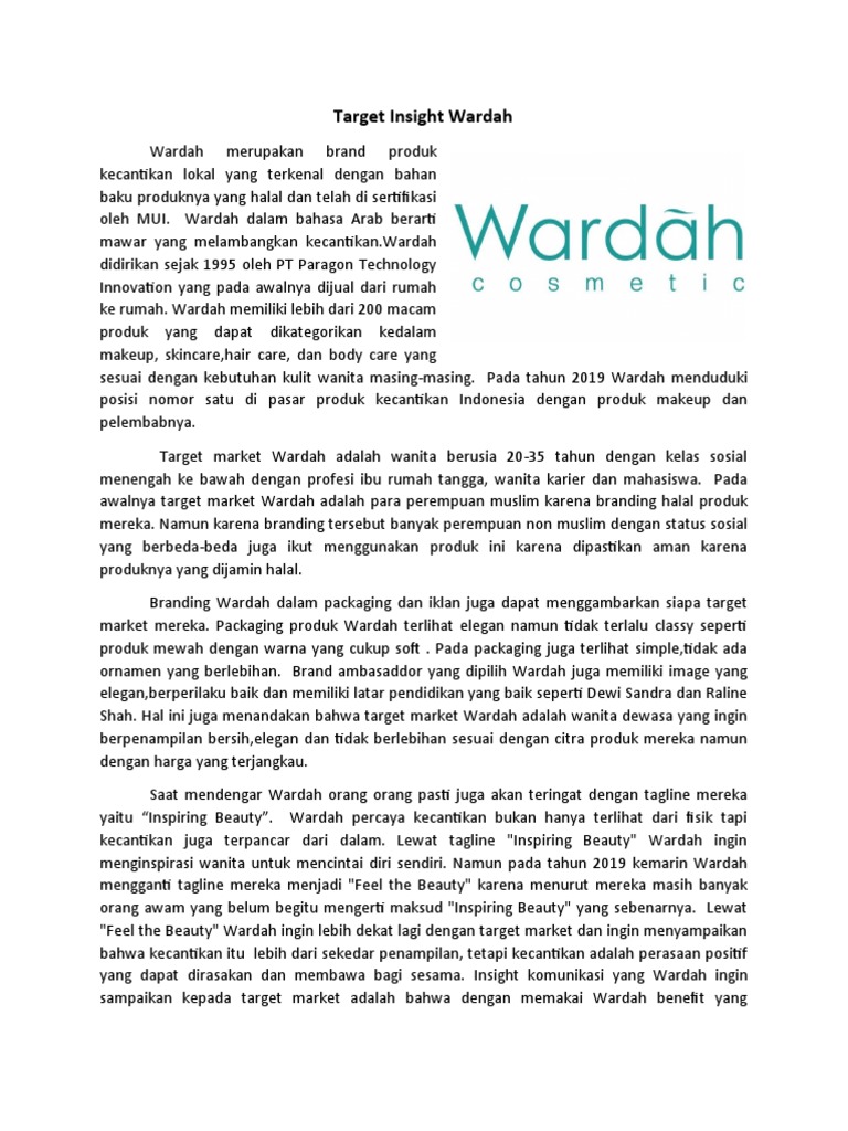 Strategi Pemasaran Wardah Halal | PDF