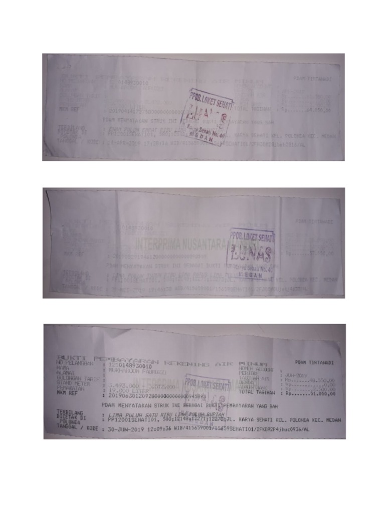 Bukti Pembayaran PDAM | PDF