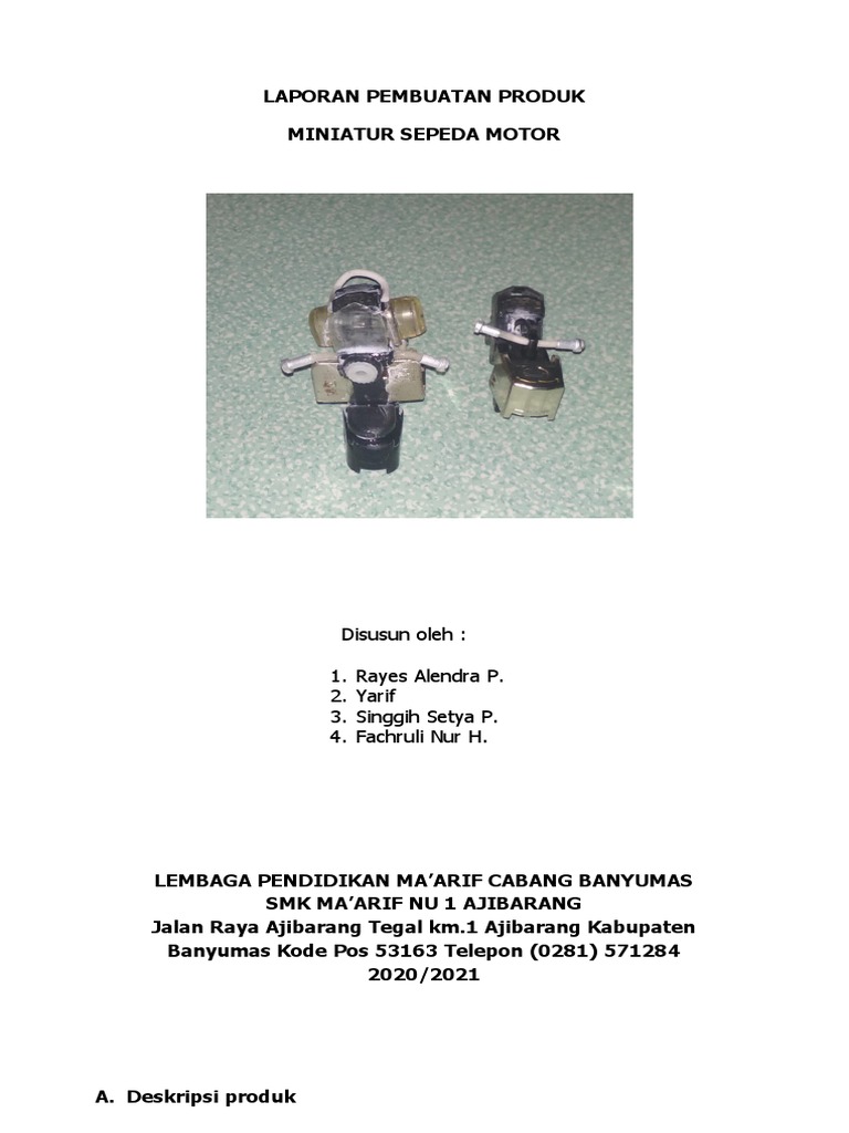 CONTOH LAPORAN PEMBUATAN PRODUK FIX-dikonversi | PDF