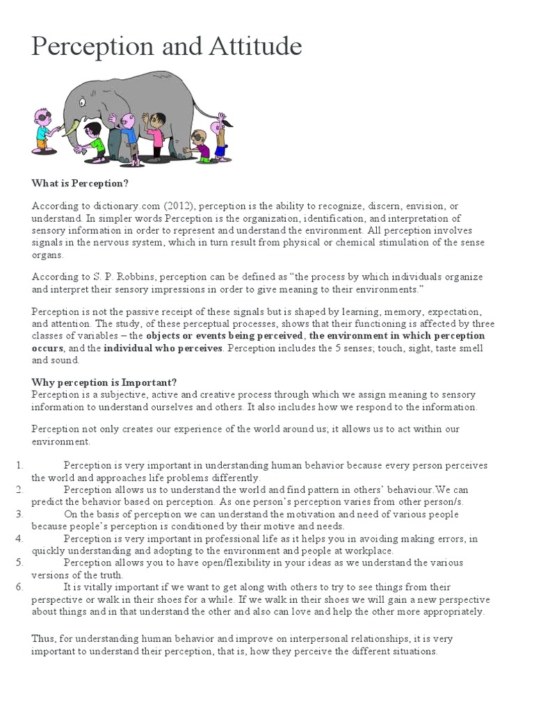 PEM Perception and Attitude | PDF | Perception | Attitude (Psychology)