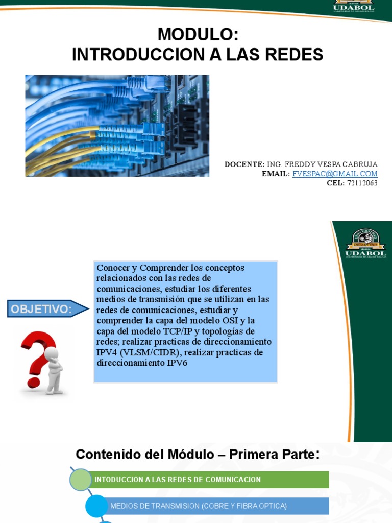 INTRODUCCION A LAS REDES v1 | PDF | Red de computadoras | Modelo osi