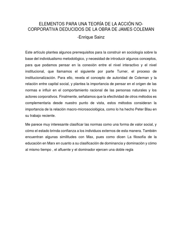 ELEMENTOS PARA UNA TEORÍA DE LA ACCIÓN | PDF