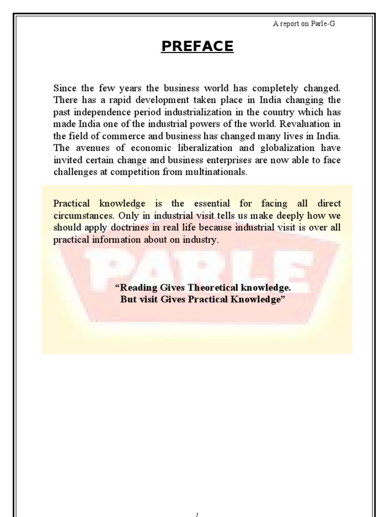 Parle-G Company Report Overview | PDF | Marketing | Employment