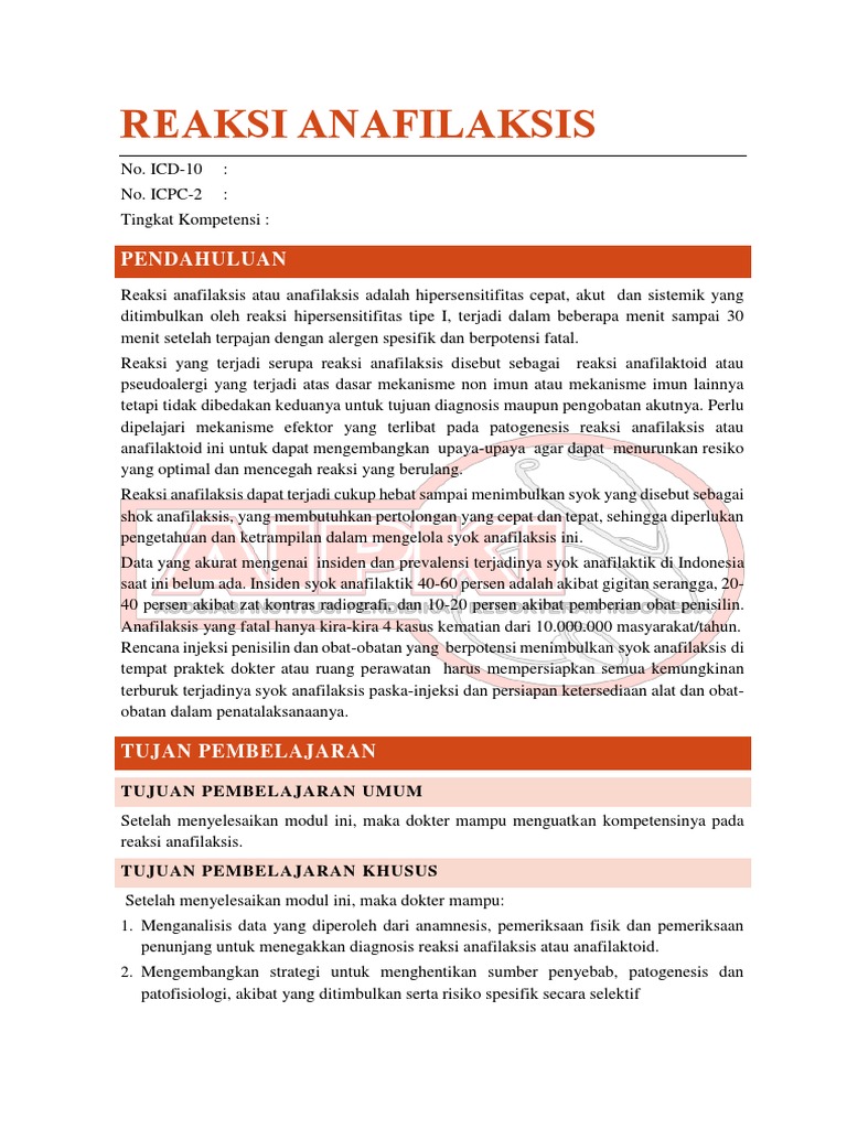Reaksi Anafilaktik | PDF