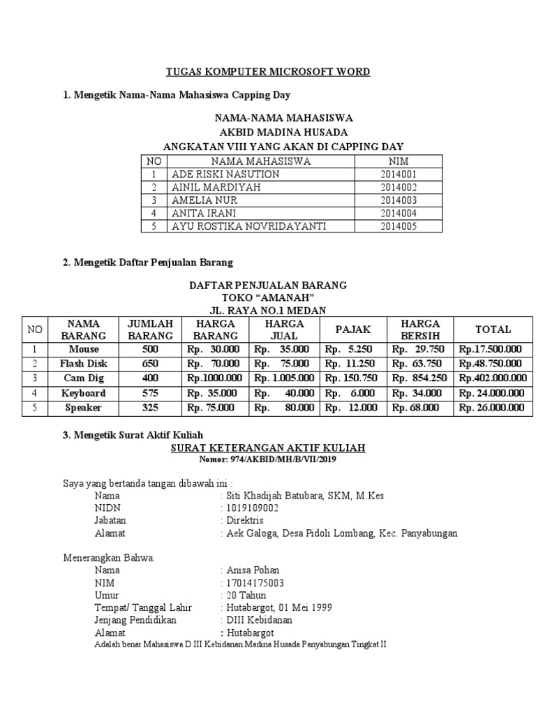Tugas Komputer Microsoft Word | PDF