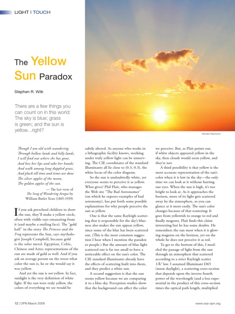 The Yellow Sun Paradox | PDF | Sky | Color