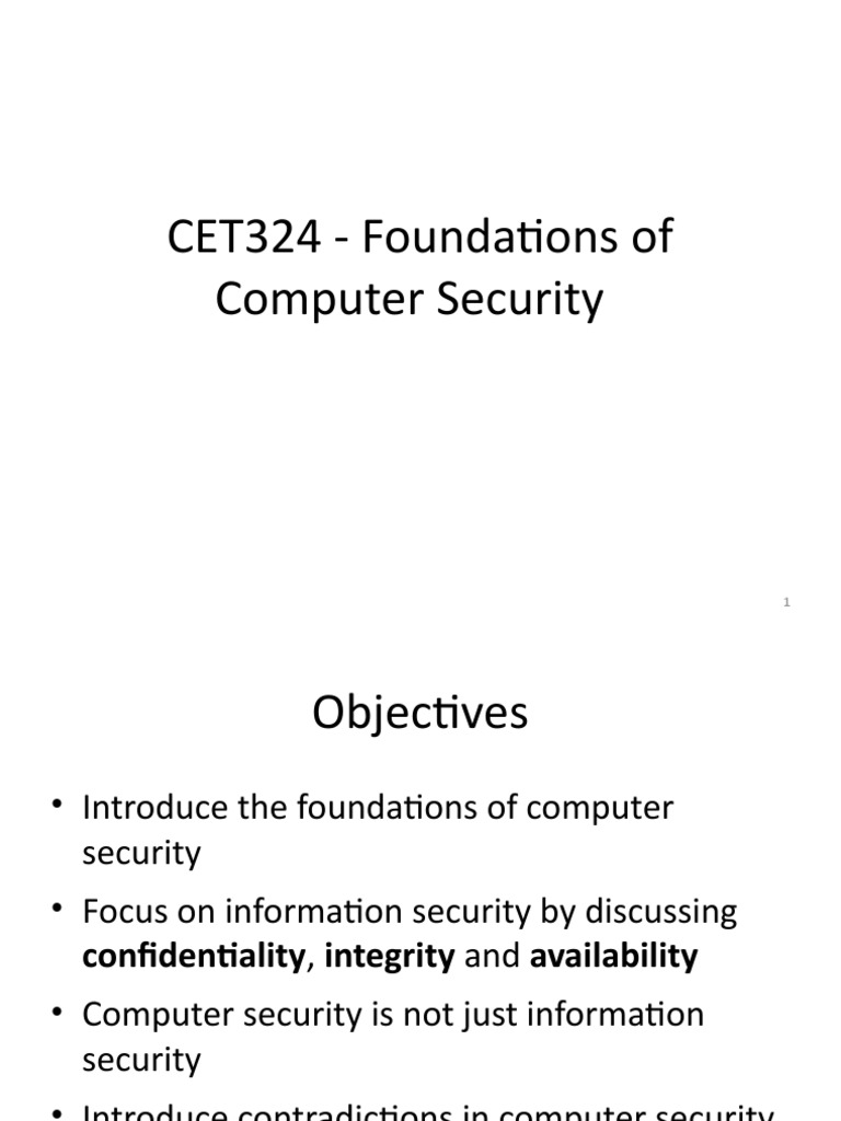 Lecture 5 Foundations Of Computer Security Pdf Information Security