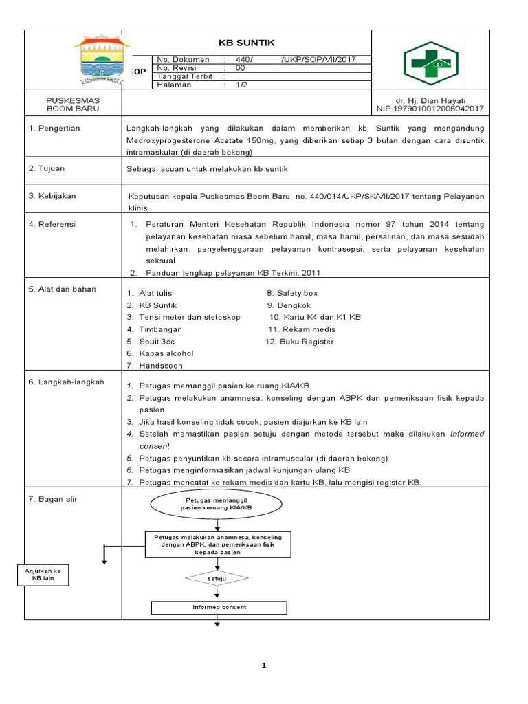 Sop KB Suntik | PDF | Sains & Matematika