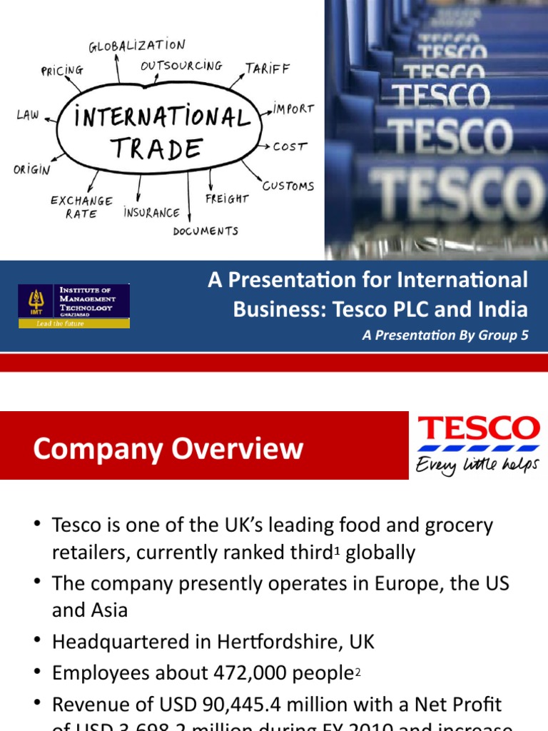 A Presentation For International Business: Tesco PLC and India | PDF ...