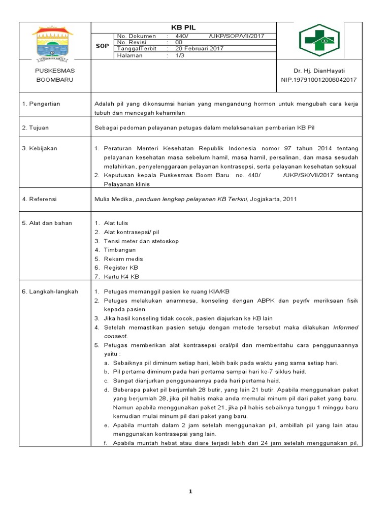 Sop KB Pil Ok | PDF