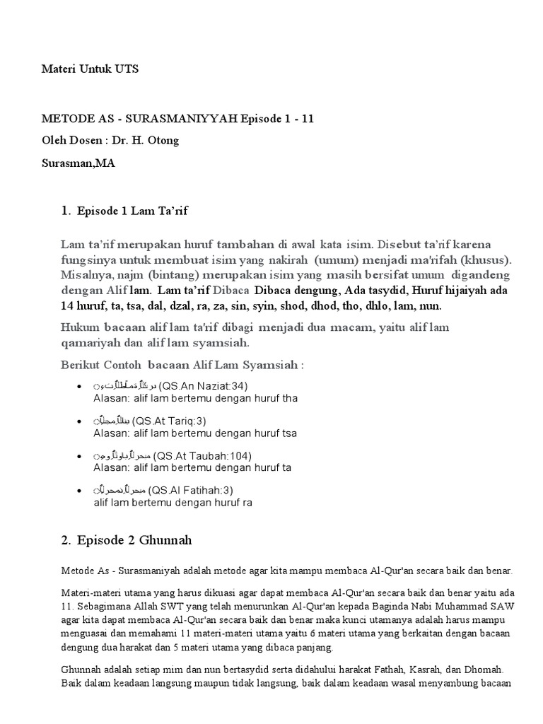 Materi Untuk UTS PAI | PDF