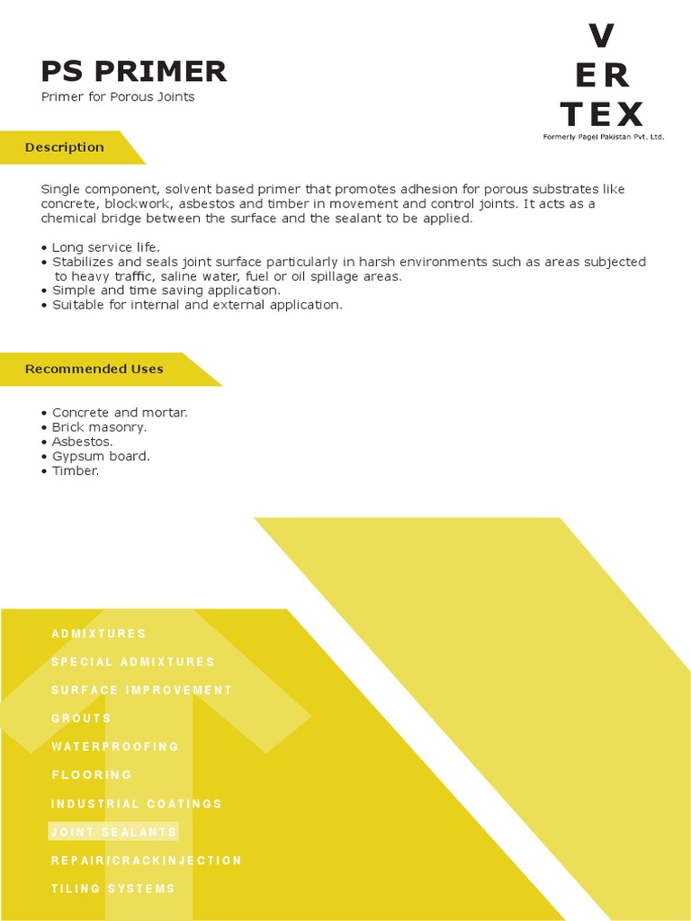 Ps Primer: Description | Download Free PDF | Concrete | Building Materials