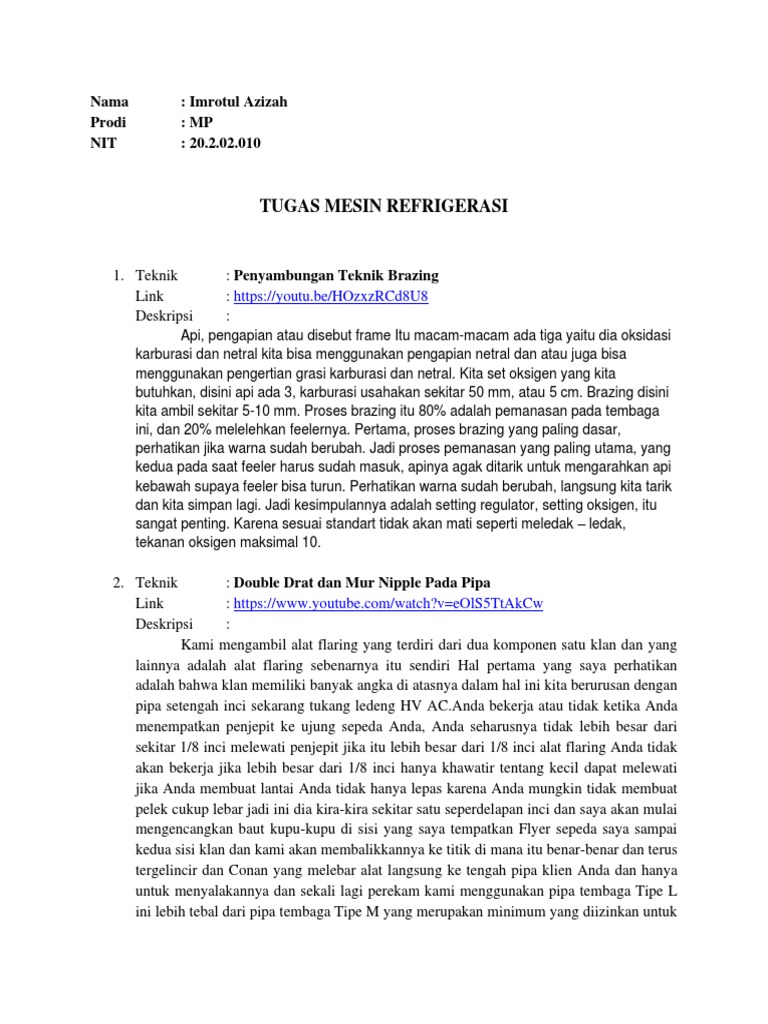 09 - MP - IMROTUL AZIZAH - MESIN REFRIGERASI - TM12-dikonversi | PDF