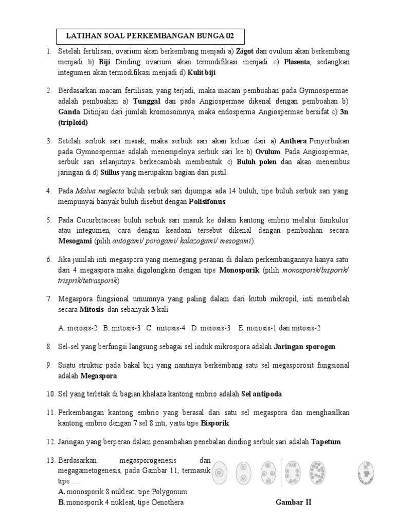 Latihan Soal Perkembangan Bunga 02 | PDF | Sains & Matematika