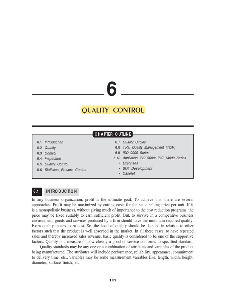 07 Production and Operations Management (Quality Control) | PDF ...