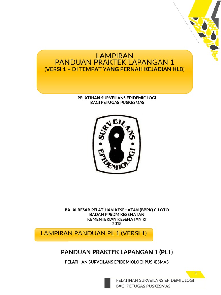 Panduan Praktek Lapangan 1 Versi 1 (Tempat KLB) | PDF