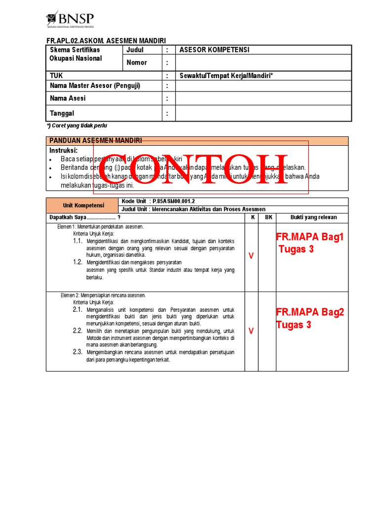 02.a APL-02 ACA CONTOH | PDF