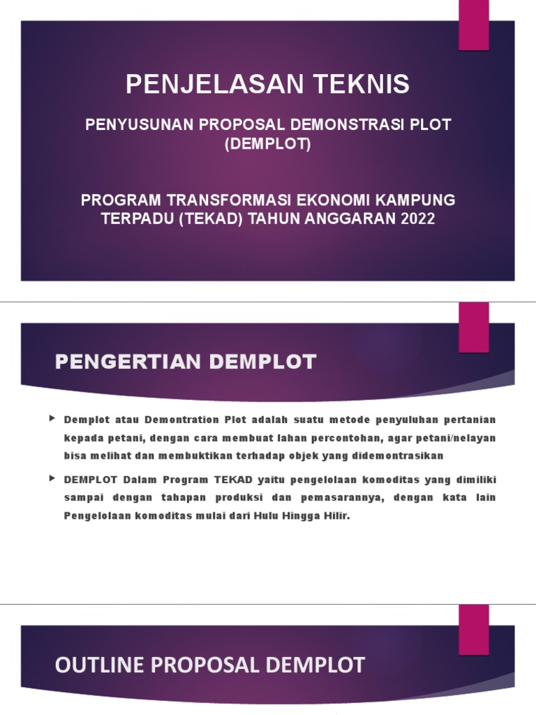 Penjelasan Teknis Proposal Demplot | PDF | Karier & Perkembangan | Bisnis