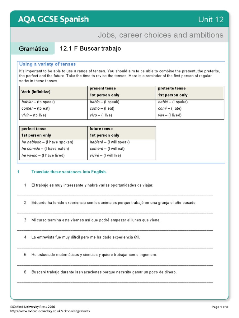 Jobs, Career Choices and Ambitions: Unit 12 | PDF | Linguistic ...