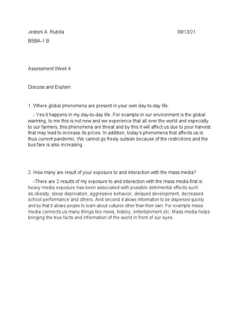 TCW Assessment Week 4 | PDF