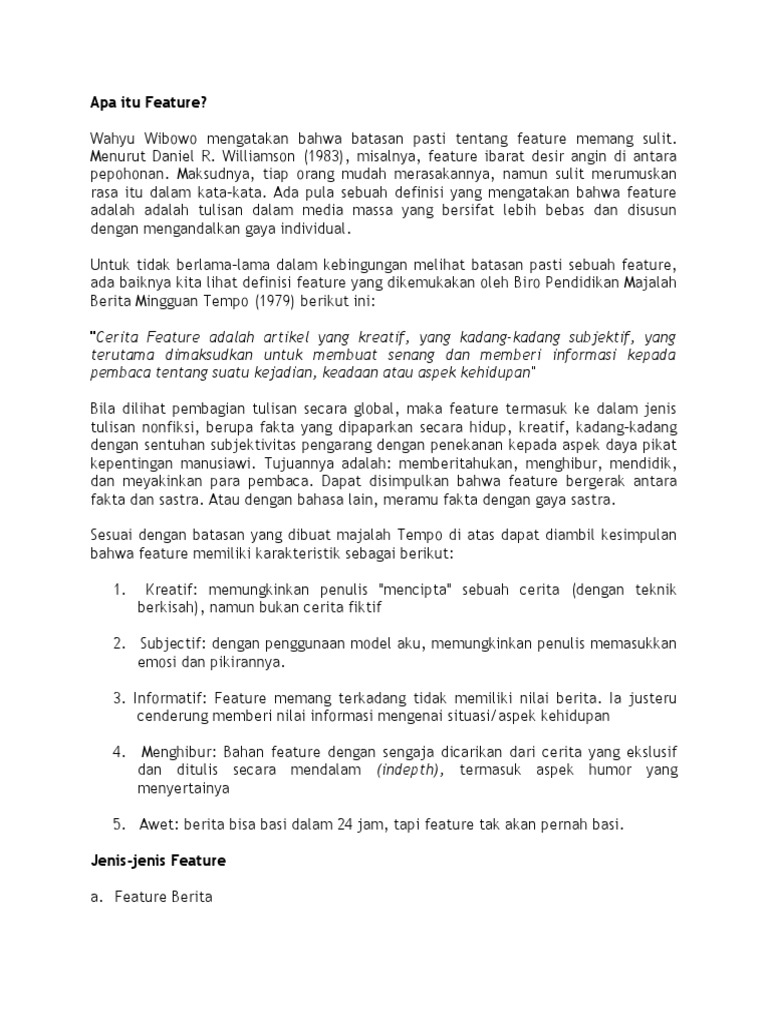 Panduan Menulis Feature Kreatif | PDF | Fiksi Umum