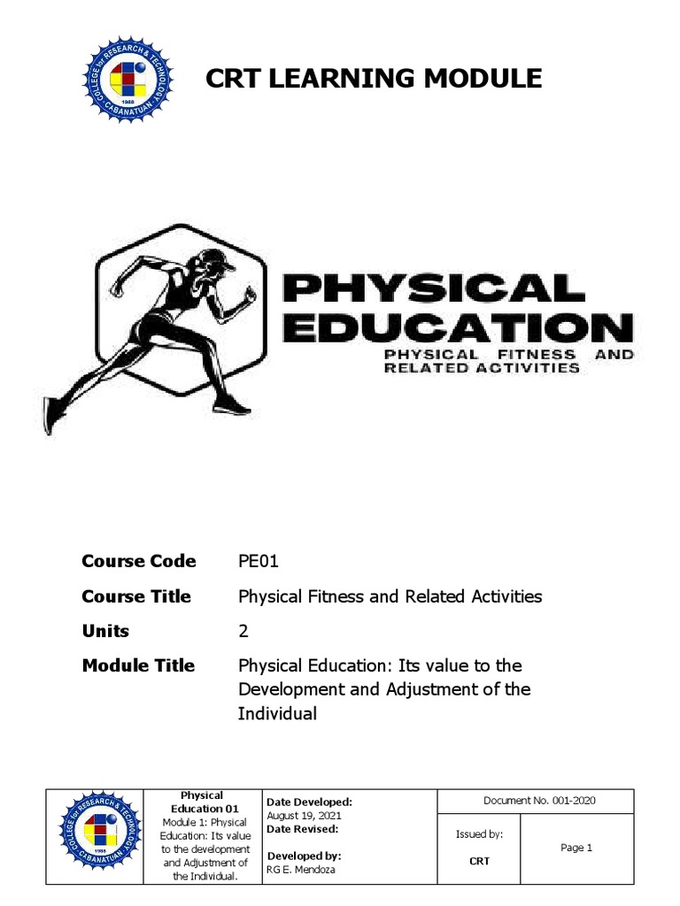 PE01 Module 1.3 Improving Physical Fitness | PDF | Physical Fitness | Flexibility (Anatomy)