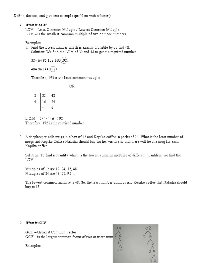 LCM and GCF Mathematics Answer Key | PDF | Teaching Methods & Materials ...