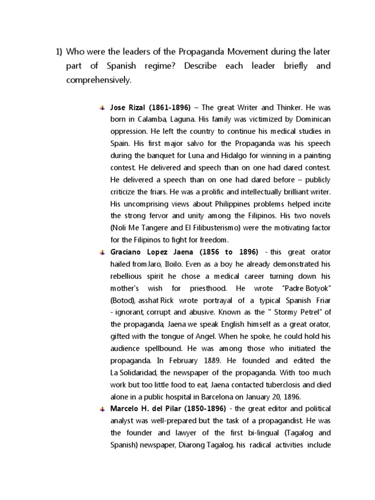 Leaders of the Propaganda Movement | PDF | Philippines