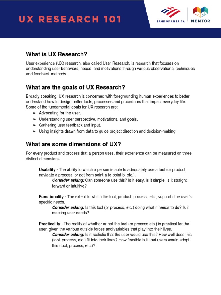 UX Research 101 | PDF | Usability | Design