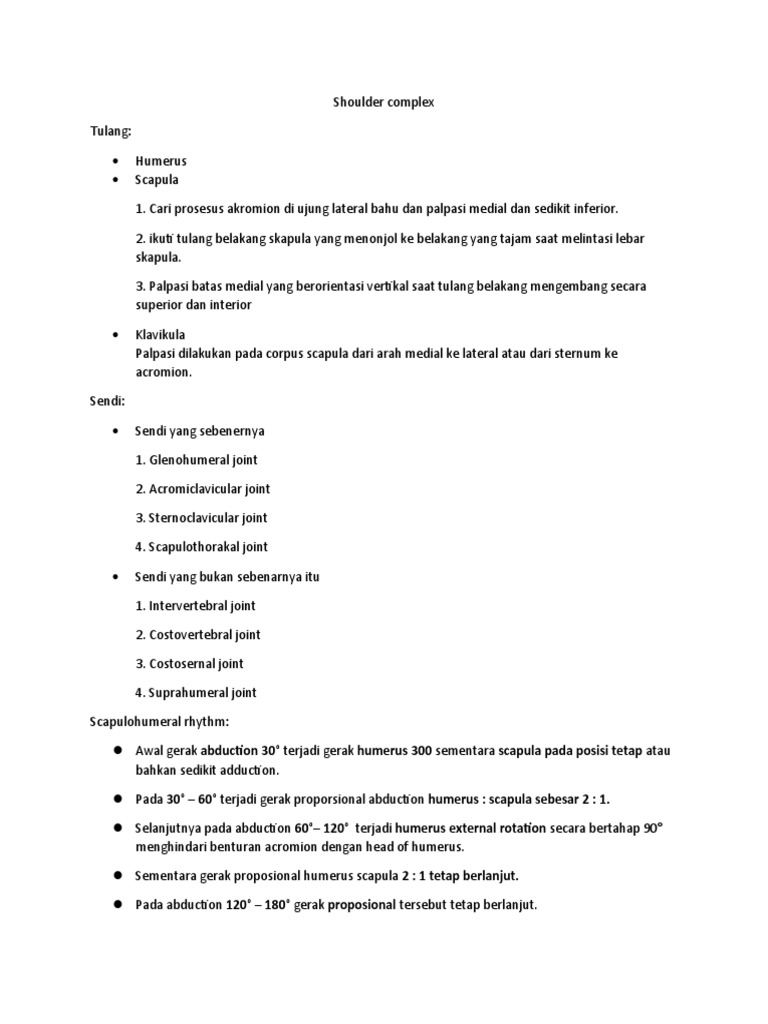 Shoulder Complex | PDF