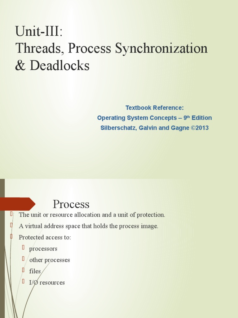 Unit Iii Threads Process Synchronization And Deadlocks Download Free Pdf Thread Computing