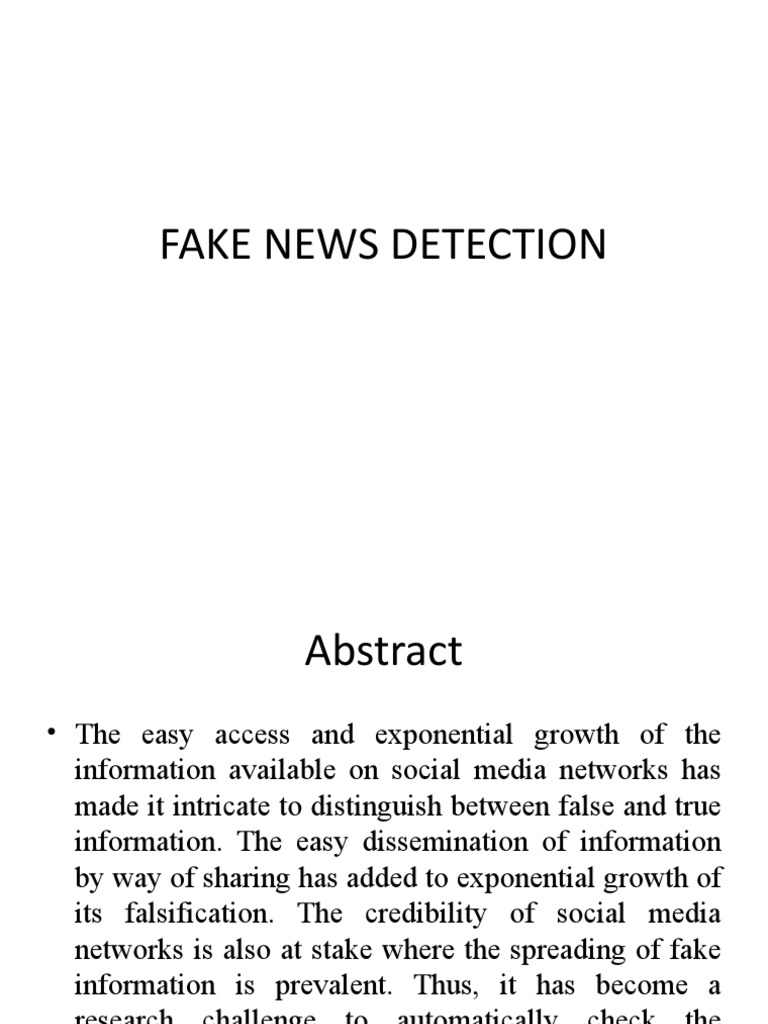 Machine Learning for Fake News Detection | PDF | Popular Culture ...