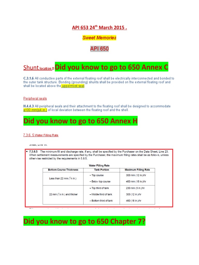 1 API 653 Exam Mar 2015 Memory | PDF | Fracture | Construction