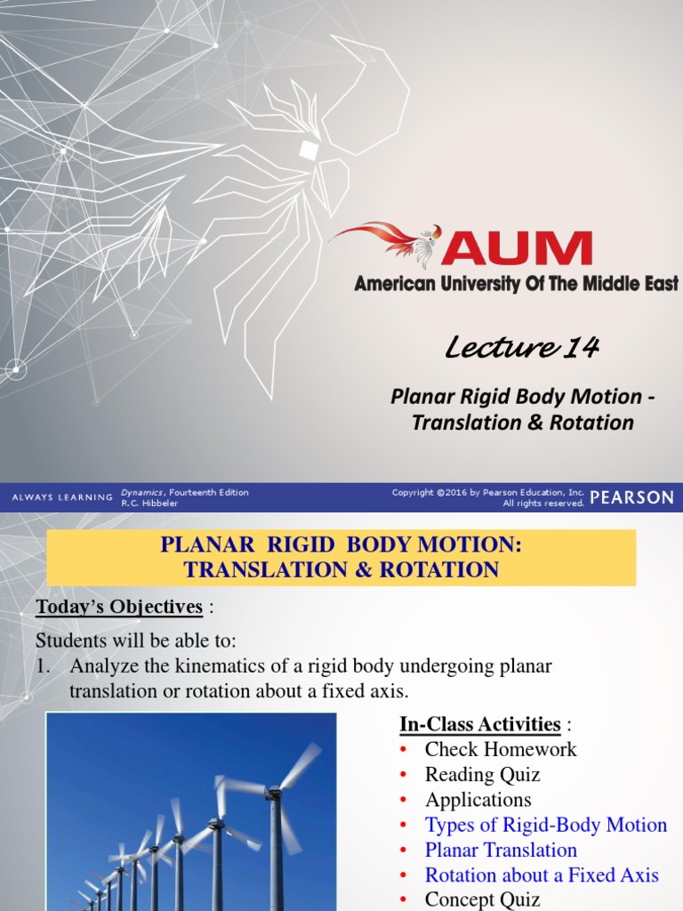 Planar Rigid Body Motion - Translation & Rotation: Dynamics, Fourteenth Edition | PDF | Rotation ...