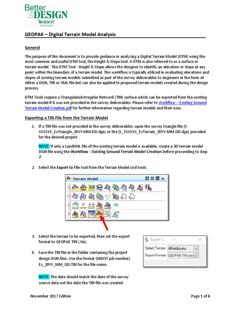 Workflow - GEOPAK - 2 - Digital Terrain Model Analysis | PDF | Data ...