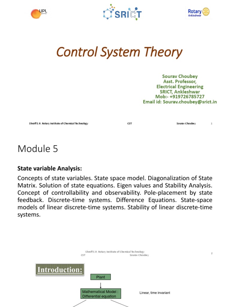 CST 05 | PDF | Eigenvalues And Eigenvectors | Control Theory
