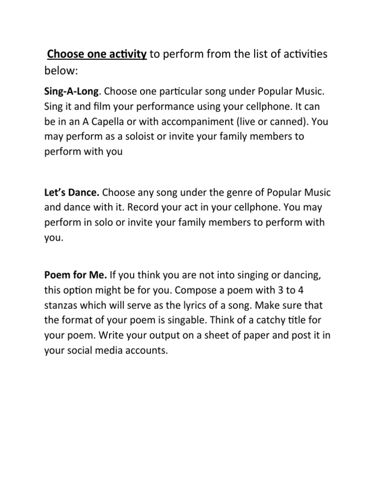 Pop, Jazz, Opm Pef. Task Week 2 Music | PDF