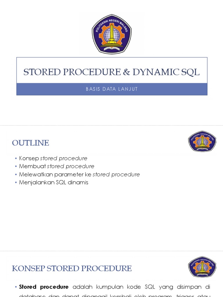 Stored Procedure Dan Dynamic Sql Pdf Parameter Computer Programming Software Engineering