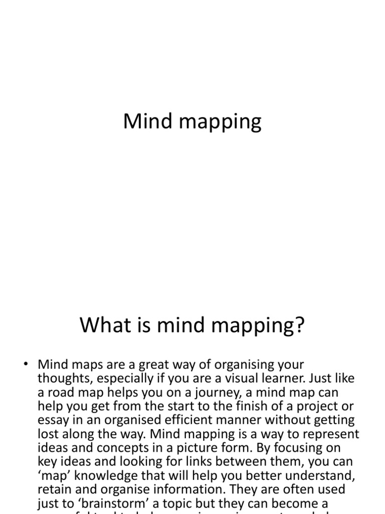 A Guide to Creating and Using Mind Maps to Organize Ideas and ...