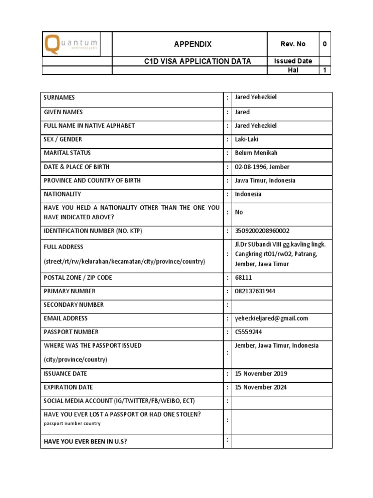 Appendix Master C1D Visa | PDF | Justice | Travel Visa