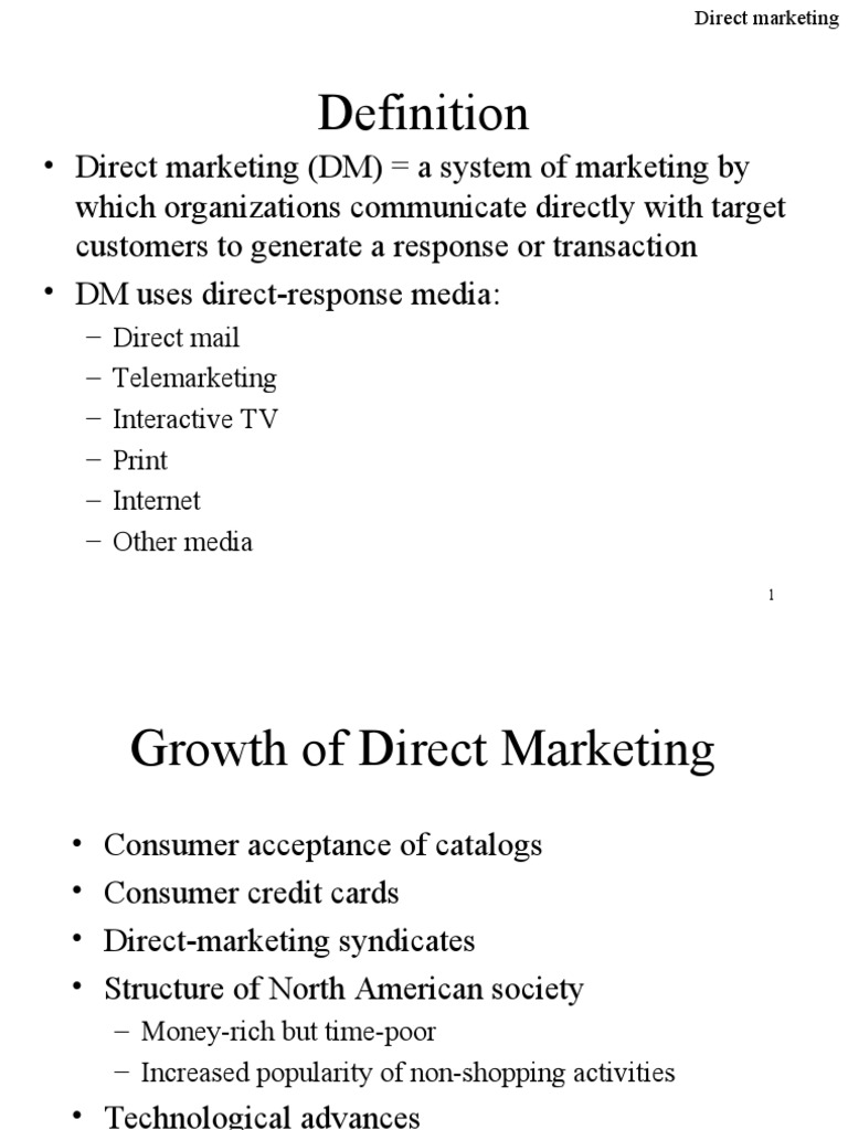 Direct Marketing | PDF | Direct Marketing | Marketing