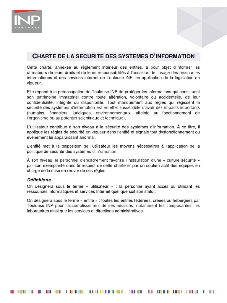 Charte Informatique | PDF | Informatique | Sécurité