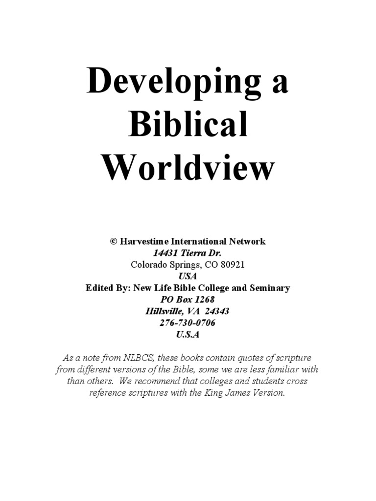 Developing A Biblical World View | PDF | Genesis Creation Narrative ...