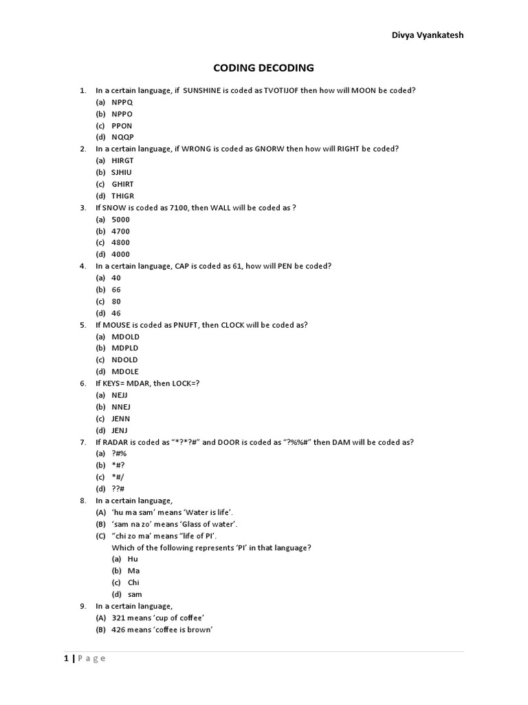 Coding Decoding | PDF | Color