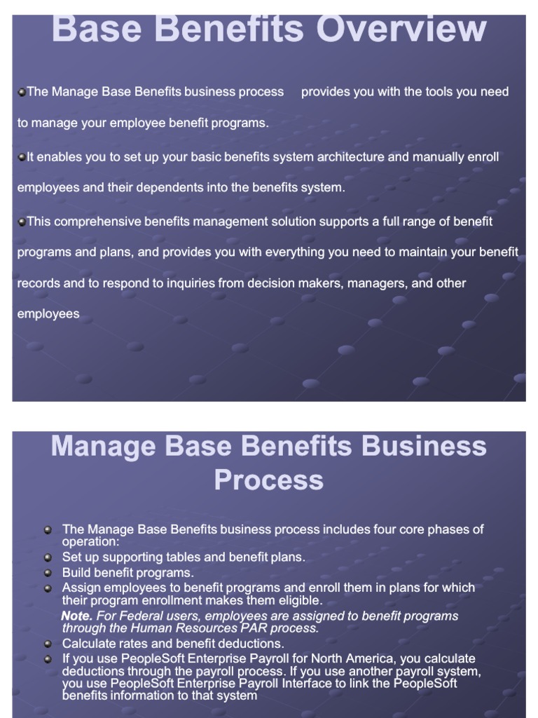 Base Benefits (9.0) | PDF | Employee Benefits | Payroll