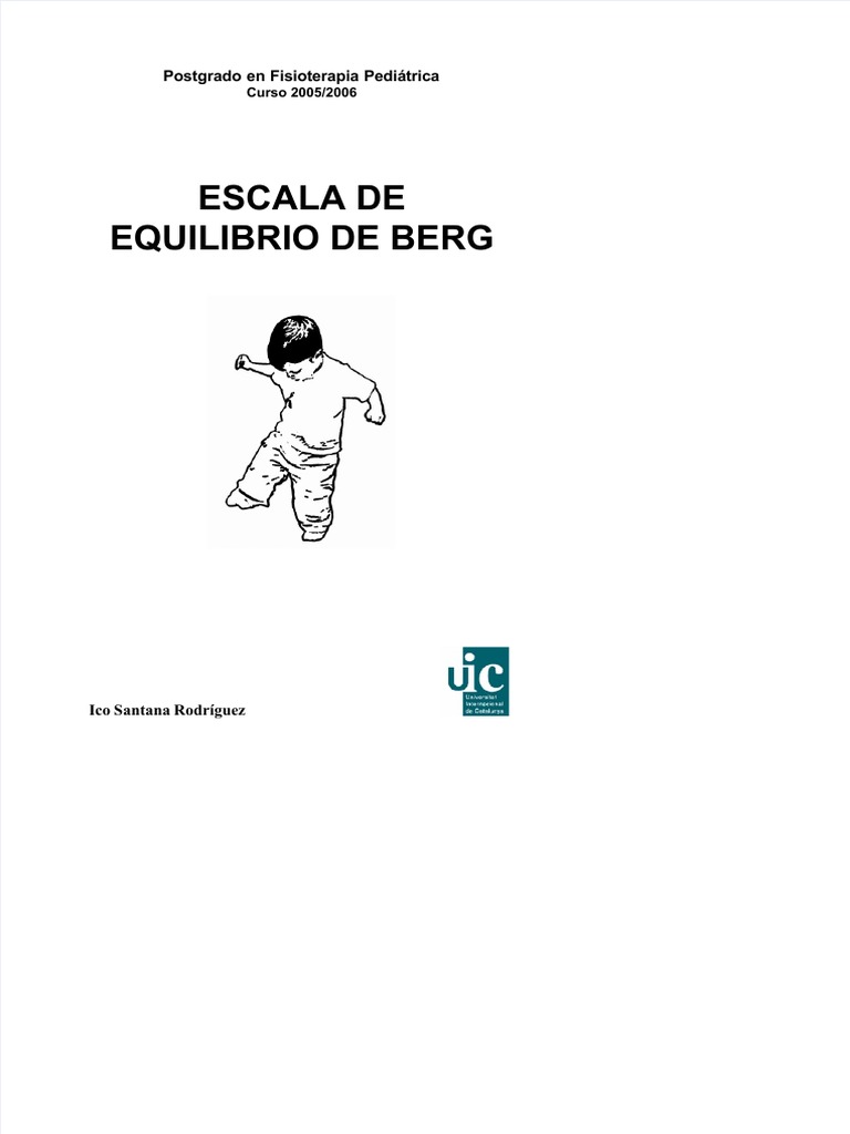 Guía Escala de Equilibrio de Berg | PDF | Terapia física | Pie (unidad)